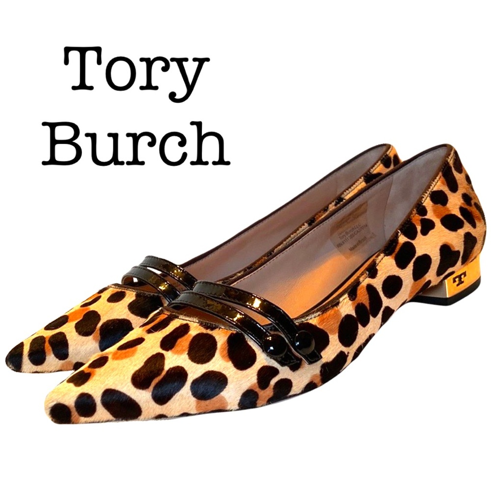 Tory Burch Carla Cheetah Print Pointy Flats Size 7 - Gem